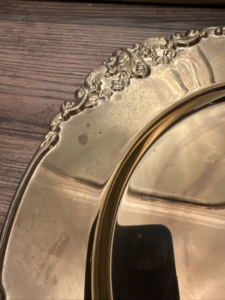 Godinger Baroque Embossed Metal Gold Tone Platter/Chargers – Set of 8 ...