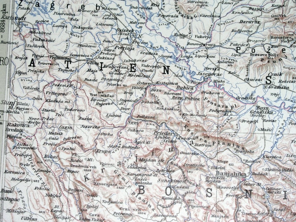 1925 ORIGINAL VINTAGE MAP OF HUNGARY BUDAPEST ROMANIA SERBIA CROATIA ...