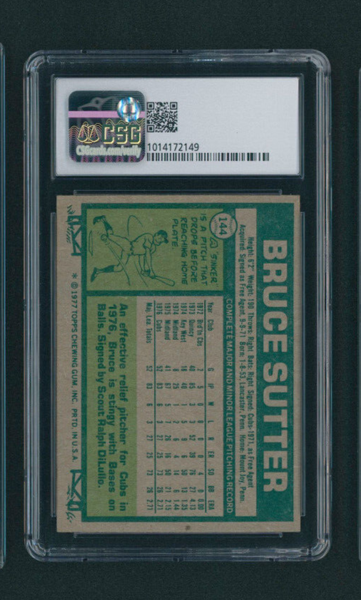 1977 Topps Bruce Sutter ROOKIE RC #144 CSG 7 NM CHICAGO CUBS PITCHER ...
