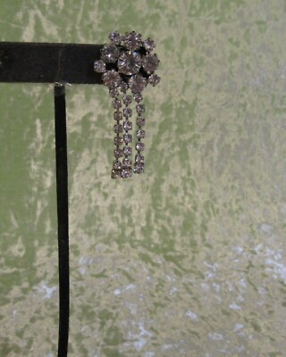 Rhinestone Brooch with Three Strands of Dangling Rhinestones | eBay
