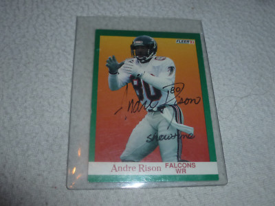 AUTOGRAPHED FLEER FOOTBALL CARD ANDRE RISON #80 ATLANTA FALCONS AUTO ...