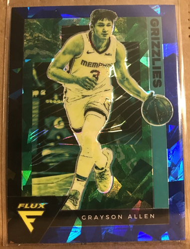 Grayson Allen 2020-21 Panini Flux Blue Cracked Ice Card #90 Memphis ...