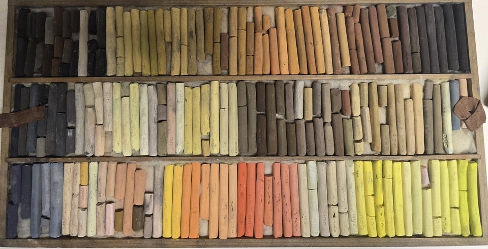 Henri Roche Complete Pastel Set of 450 in Wooden Box, 3 Trays | eBay