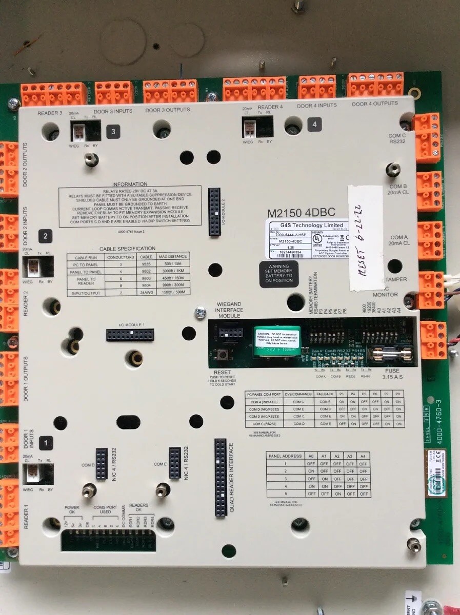 G4S AMAG SYMMETRY M2150-4DBC 4 Reader multiNODE Door Controller Board ...