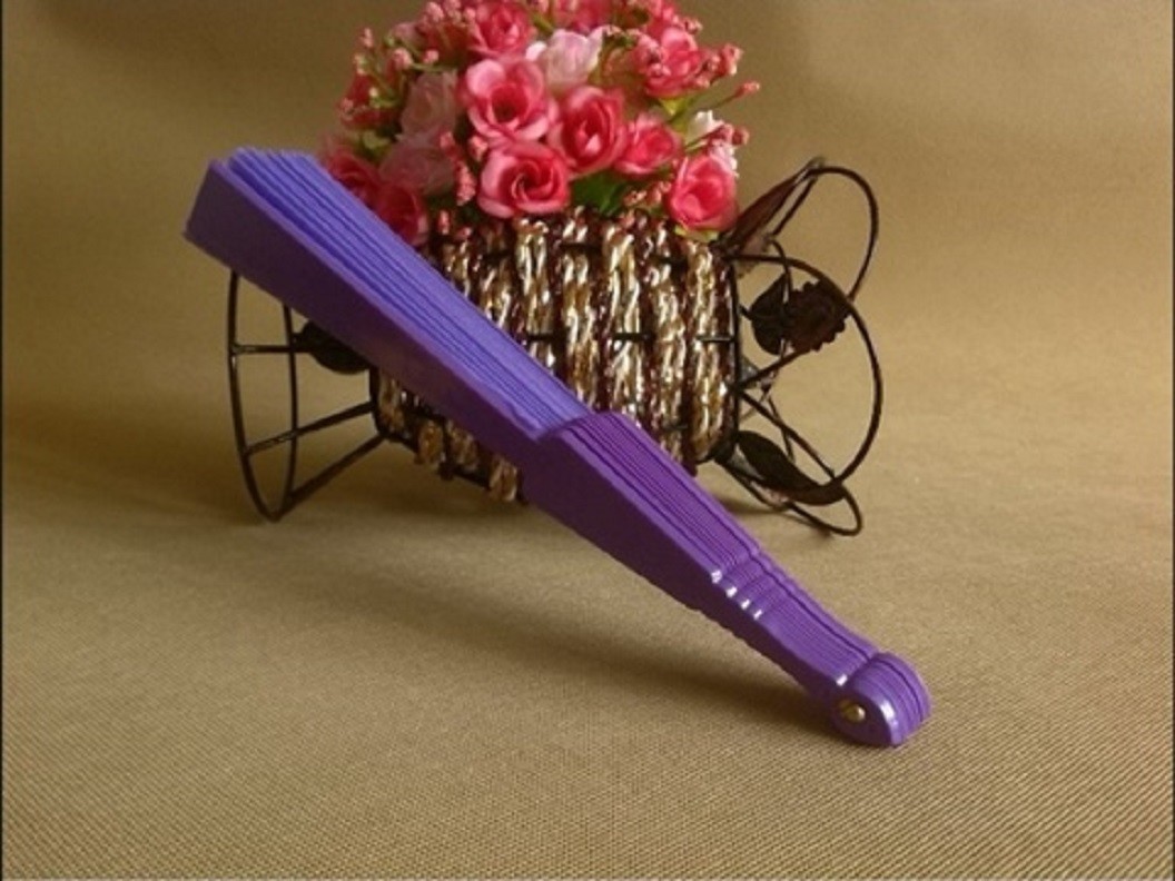10Pcs New Plain Purple Folding Hand Fans Wedding Favor | eBay