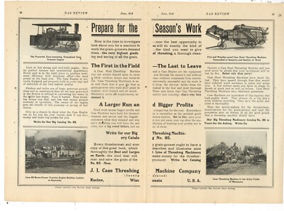 1912 J.I. Case 2 Sep. Pg. Ad: Traction Engine on Lumber Job in KY ...