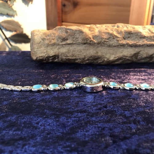 Vellaccio watch quartz Silver Tone water resist Blue face & stones ...