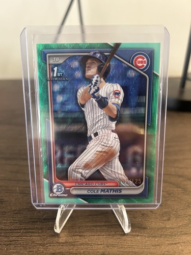 2024 Bowman Draft Chrome Aqua Wave Refractor Cole Mathis /125 Chicago ...