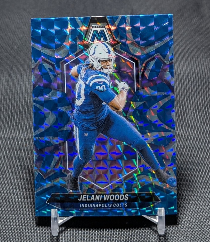 Jelani Woods Blue Reactive Prizm 2024 Mosaic Football Card 96 ...