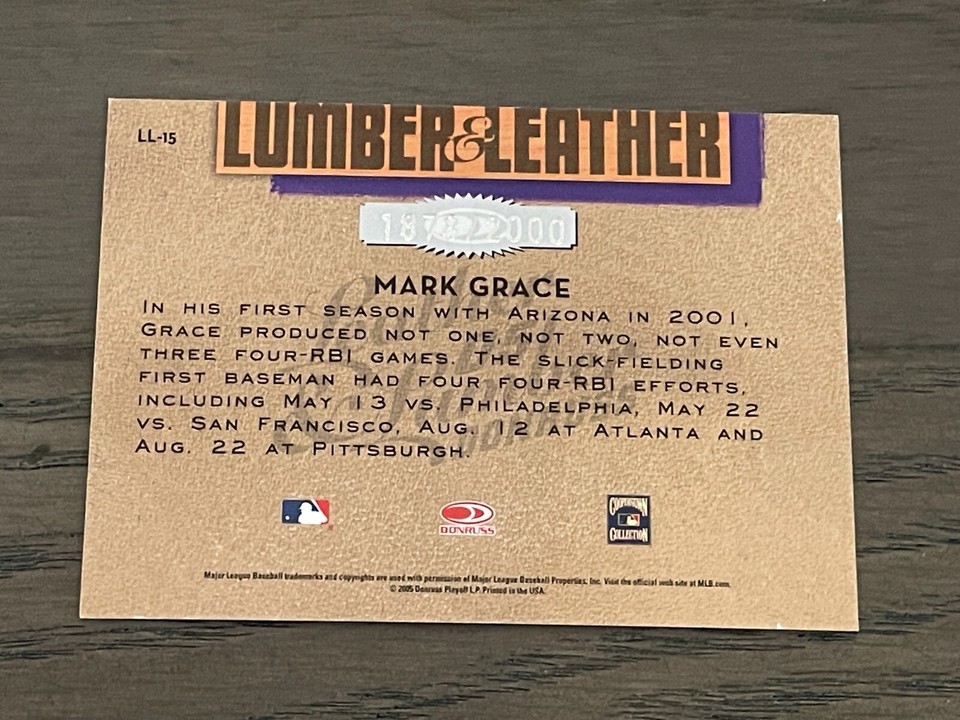 2005 Leather & Lumber Lumber & Leather Mark Grace #LL15 Diamondbacks /2000 | eBay