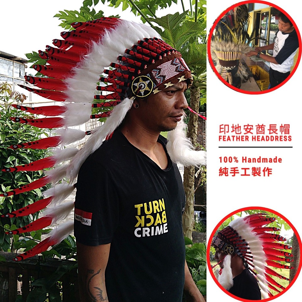 Handmade Native American Feather Headdress Carnival Cosplay Headdress ...