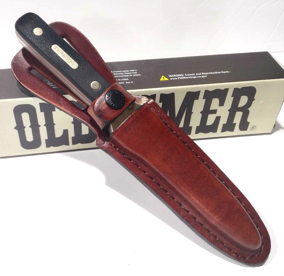 Schrade Old Timer Delrin Handles Full Tang Fixed Blade Throwing Boot ...