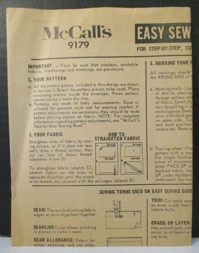 McCall's Pattern 9179 Misses Sleeveless A-Line Dress Size 16 Bust 38 ...