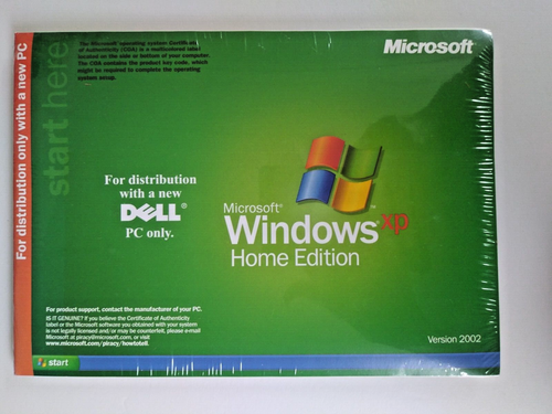 NEW Microsoft Windows XP Home Edition for DELL w Disc, COA and CD ...