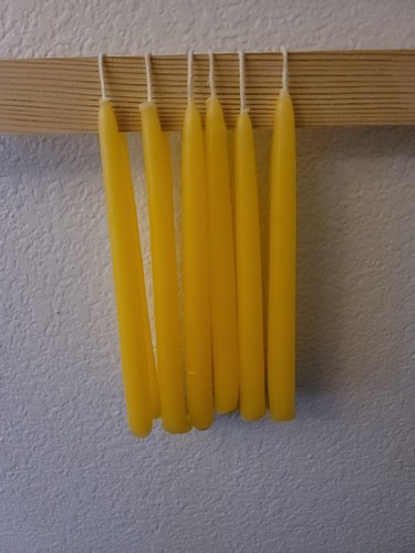 Beeswax candles 100% organic natural hand dipped taper 6 pack 4 inch ...
