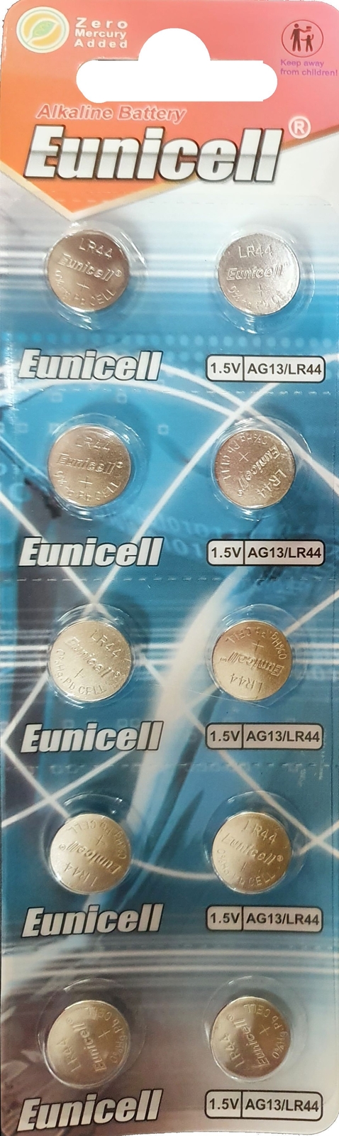 10 x GENUINE Eunicell Coin Button Battery LR44 1.5V Remote Cell 10x pcs ...