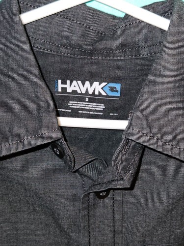 TONY HAWK Charcoal Gray Button-Down Dress Shirt Short Sleeve Size Small ...