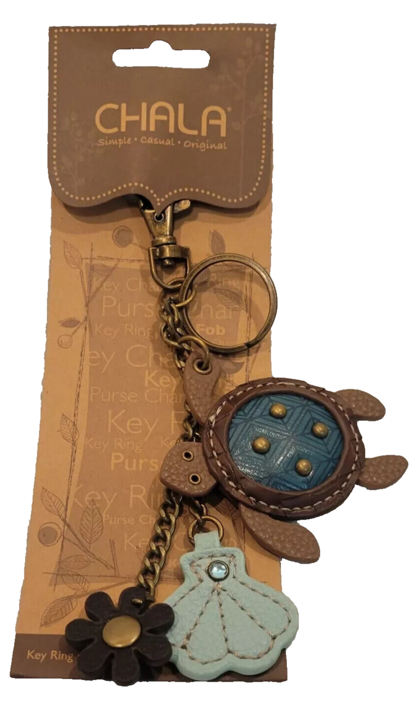 CHALA TURTLE SEASHELL FLOWER KEY CHAIN KEY RING PURSE CHARM KEY FOB New ...
