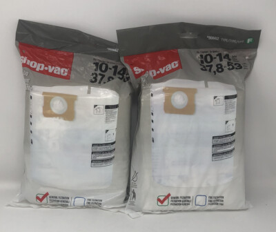 Shop-Vac Type F #90662 Filter Bag Medium 10-14 Gallon 3 Pack (Lot Of 2 ...