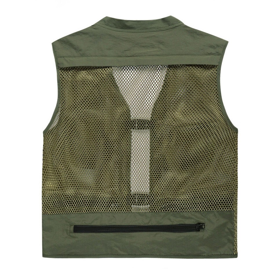 Womens Mens Mesh Utility Vest Jacket Waistcoat Fishing Gilet Multi ...