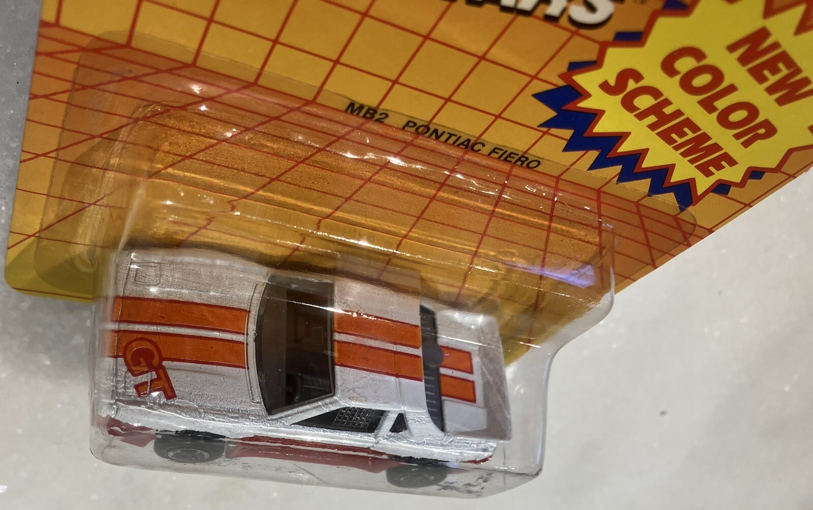 NOC 1/64 MATCHBOX UNPUNCHED 1986 PONTIAC FIERO GT WHITE RED MB2 VTG HTF ...