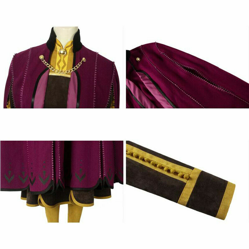 Frozen 2 Frozen II Anna Fancy Dress Outfits Cosplay Costume Halloween ...