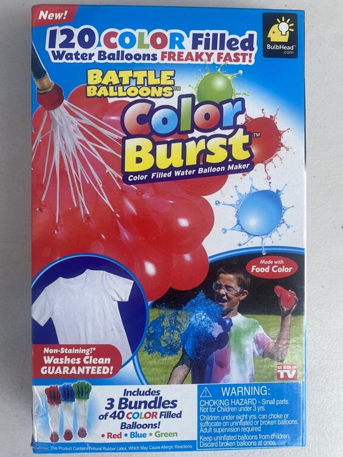 Battle Balloons Color Burst 120ct Non Staining Red Blue Green for sale ...