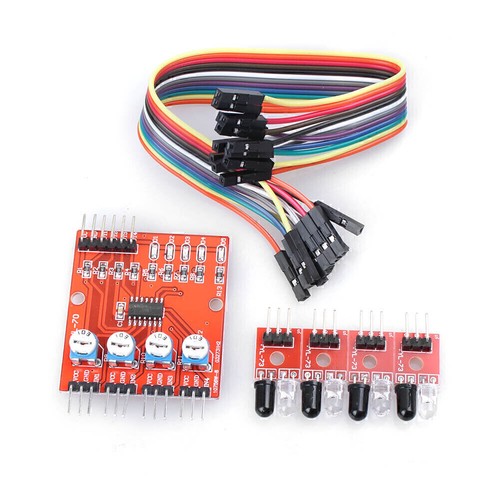Smart Car 4 Channel Infrared Detector Tracking Sensor Module Fit 1 Set ...
