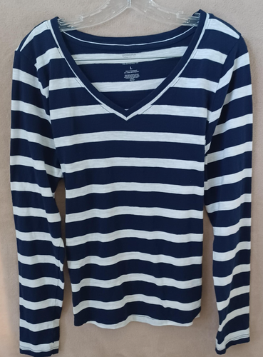 NWOT Women's Sonoma Goods For Life Size L LS The Everyday Tee V Neck Shirt | eBay