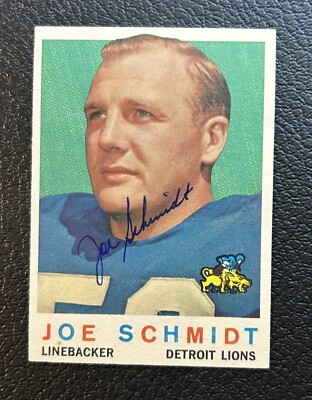 Joe Schmidt signed Autographed 1959 Topps Card Detroit Lions | eBay