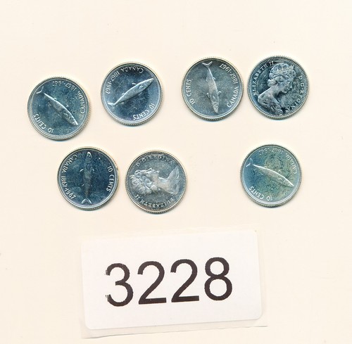 CANADA - 10 - CENT - 1967 SILVER FISH - 7 COINS - #3228 | eBay