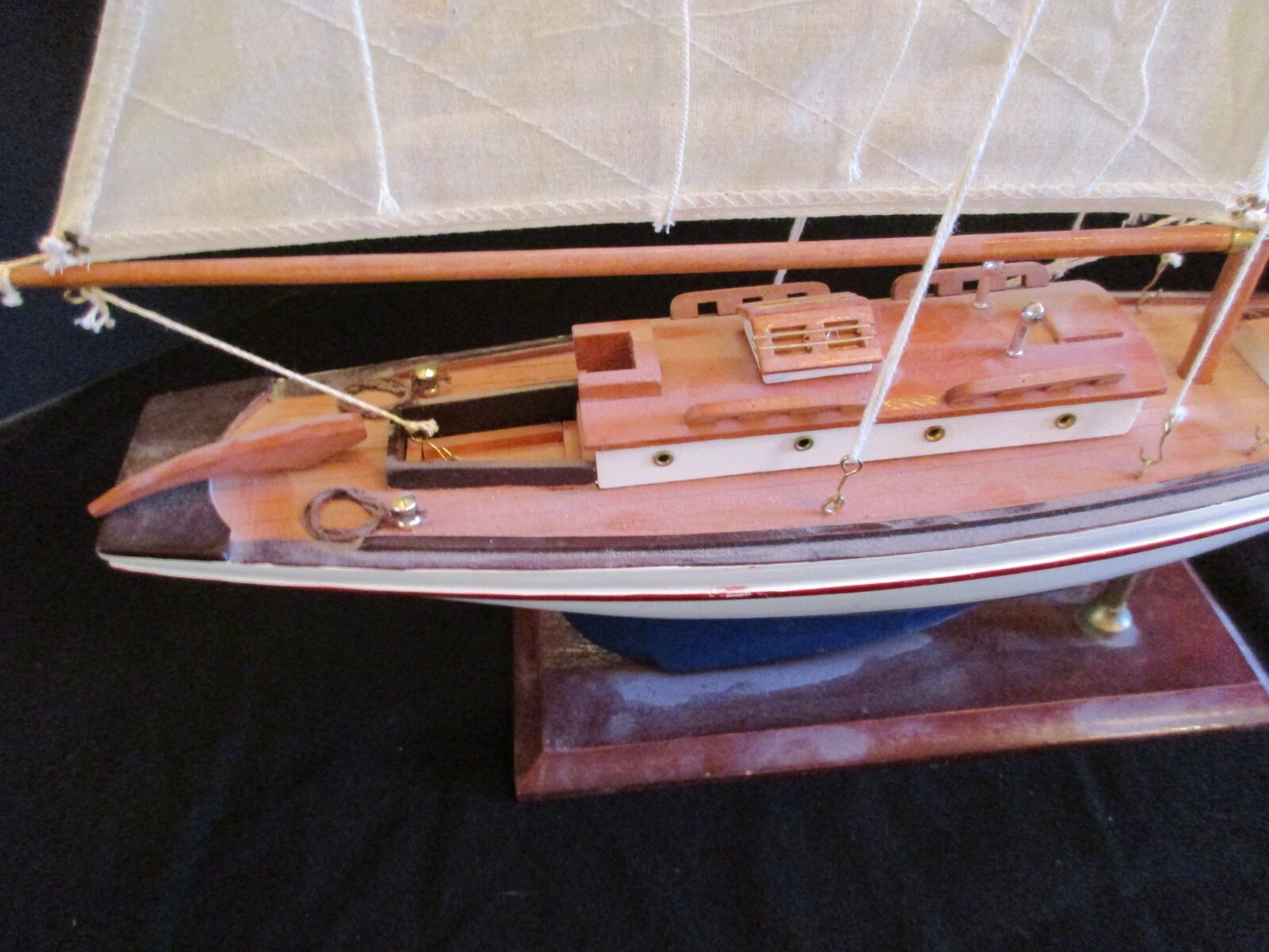 WOODEN SAILING SHIP MODEL, FISHING BOAT, TROLLER, YACHT, MAN-0122*06271 ...
