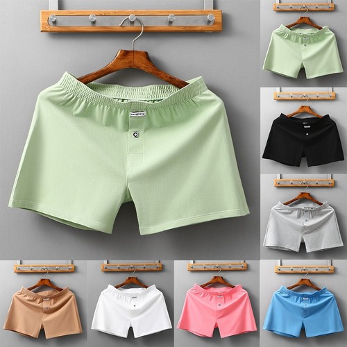 Fashionable Boxers Cotton Boxer Trunks Button Crotch Elastic Waist Man ...