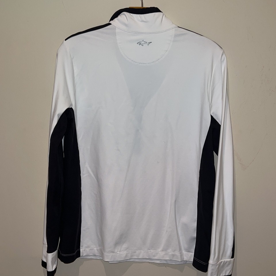 Greg Norman Color block Long Sleeve Golf Top Sz Large White Shirt $89 ...