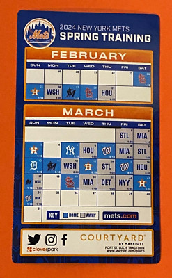 2024 Mets Spring Schedule Refrigerator magnet-rare - 7 inches x 4 ...