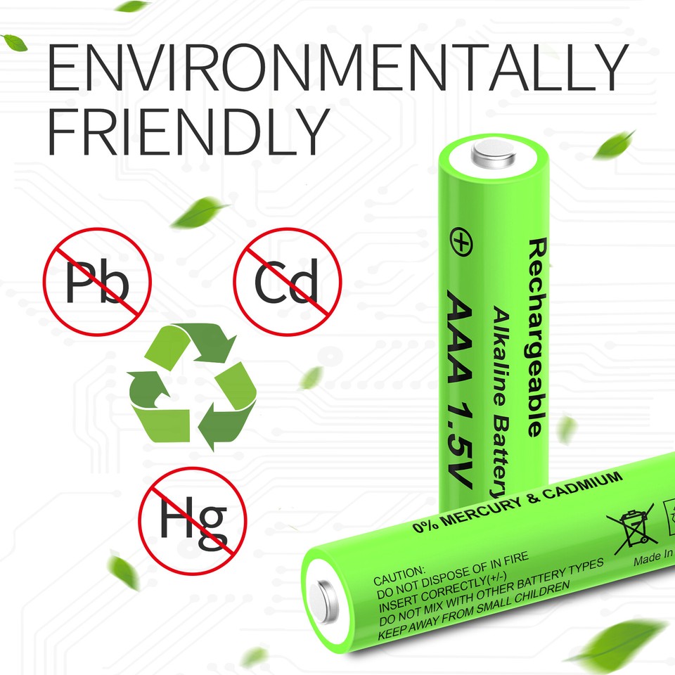 16Pcs 1.5V AA AAA Rechargeable Batteries 3000mAh Alkaline Battery w ...