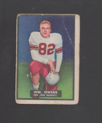 1951 Topps Football Card #31 William Owens-Colgate Red Raiders Poor ...