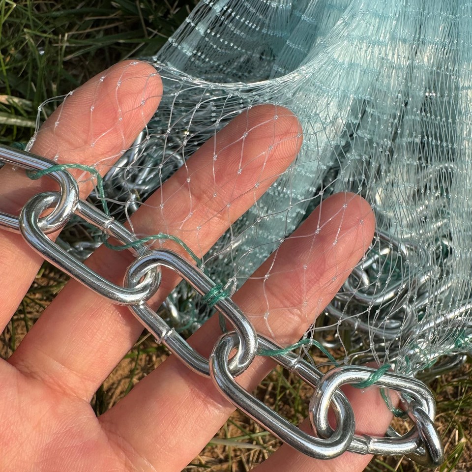 Easy Throw Cast Net for Fishing with Chain Bottom - 4ft to 12ft Radius ...