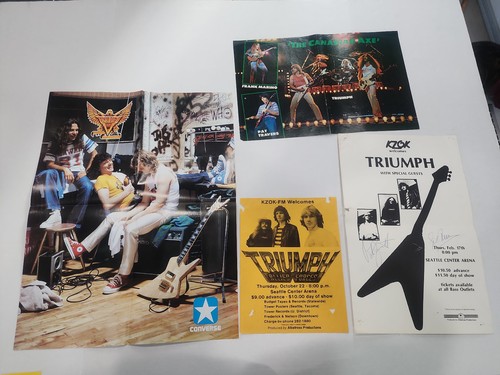 Triumph Band Memorabilia Lot Signed Concert Poster, Posters, Handbill ...
