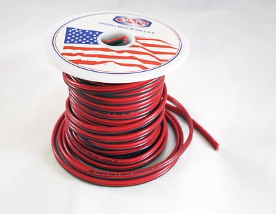 50' Stranded Copper JSC Red/Black Zip Wire 18 AWG Cable Cord Power ...