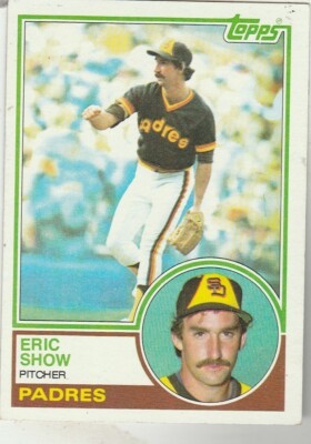 FREE SHIPPING-MINT TO NRMINT-1983 Topps #68 Eric Show Padres PLUS BONUS ...
