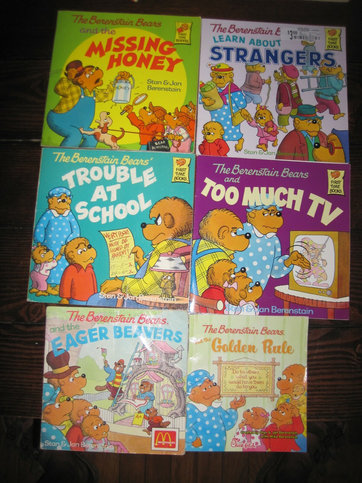 Lot of 6 Berenstain Bears Strangers School TV Eager Golden Rule First ...