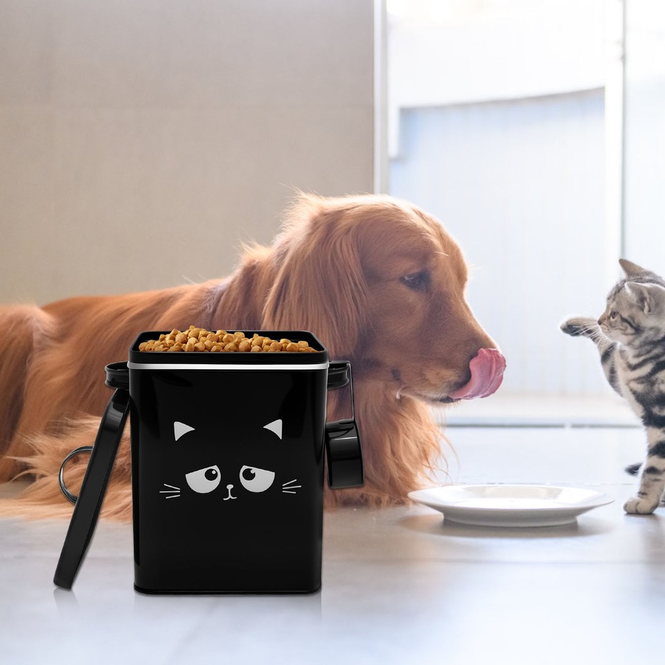 Cat Food Container 6L Large Capacity Pet Food Storage Bin with Lid ...