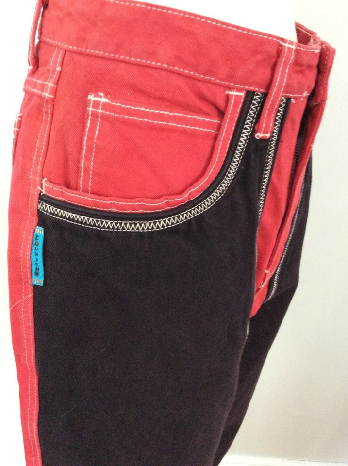 1980's VINTAGE 80's FUNKY High Waist CORNICHE COLORBLOCK Denim Jeans ...