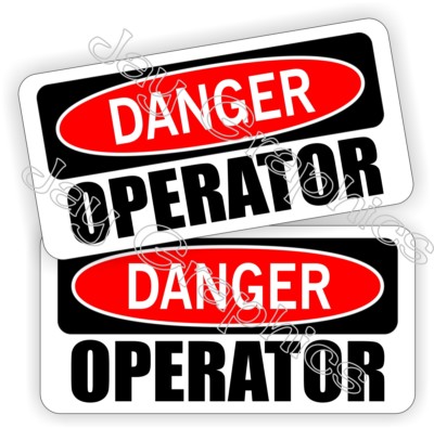 Hard Hat Stickers | DANGER ~ OPERATOR | Crane Helmet Decals Labels ...