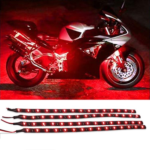 Underbody Rock LED Light Kit Motorcycle Neon Red Glow for Kawasaki ...