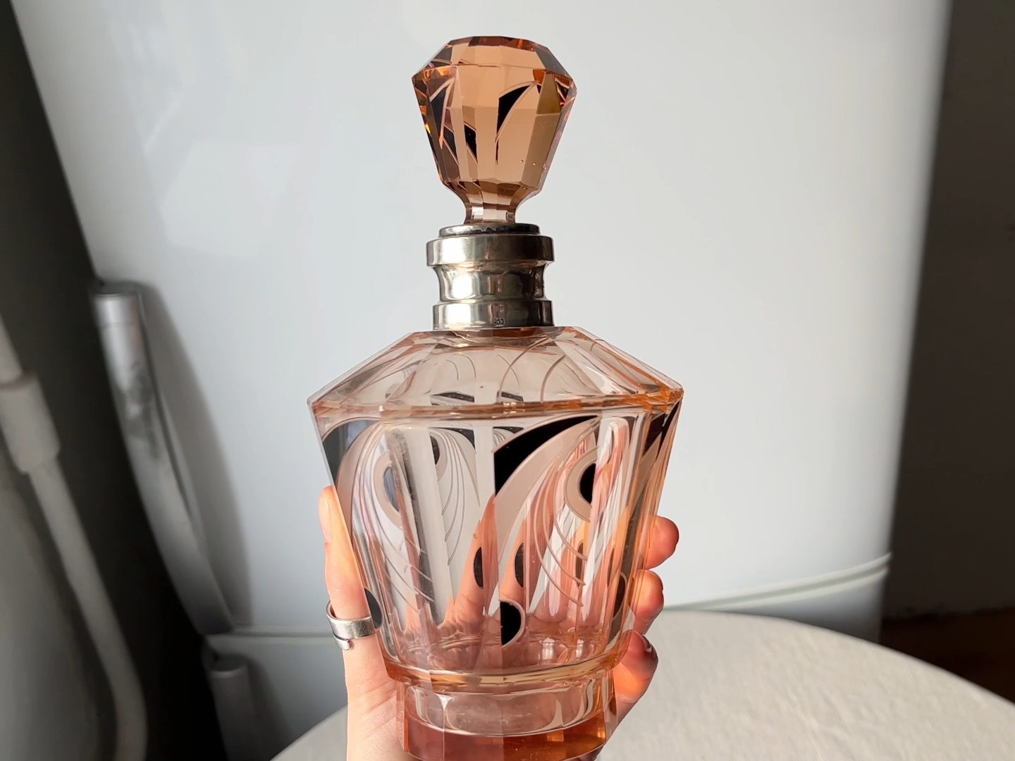 Art Deco Czech Bohemian Cut crystal Karl Palda 1930’s Decanter with ...