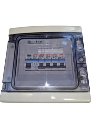 garage consumer unit IP65 weather proof 4 way with 63amp 30ma rcd plus ...