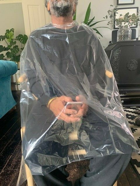 Disposable Barber Gown Apron Salon PPE plastic Hairdressing Cape UK ...
