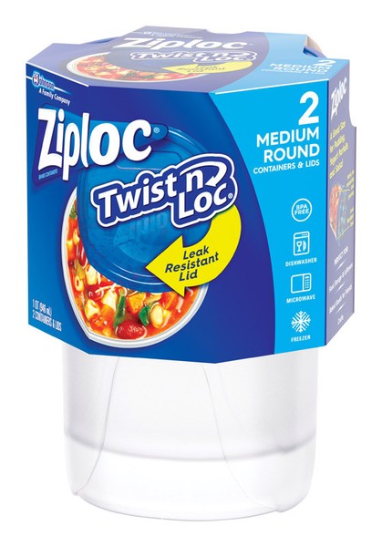 Ziploc Twist'n Loc Round Container Medium 4 Cup 2 Count for sale online ...